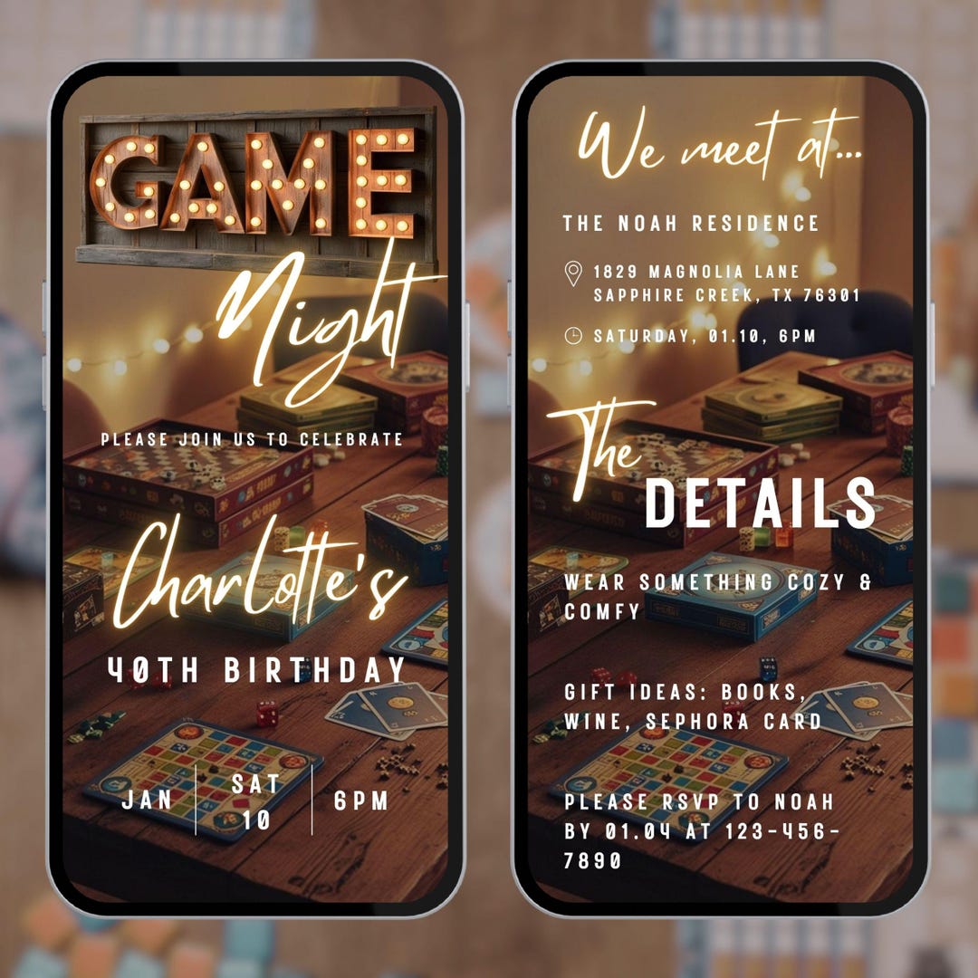 Board Games Family Party Video Evite Game Night House Birthday Digital ...