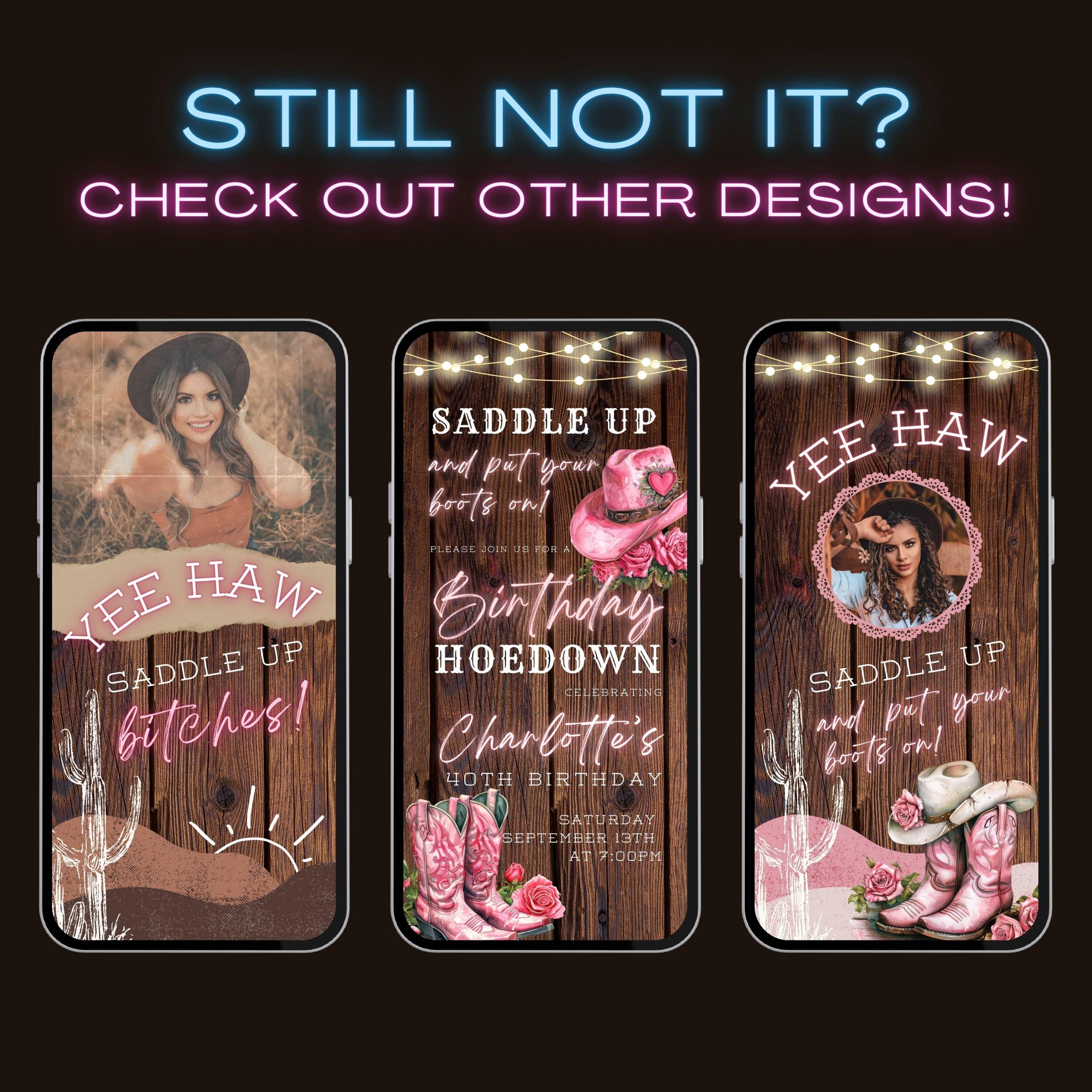 Yeehaw Cowgirl Themed Party Invitation Adult Rodeo Save the Date ...