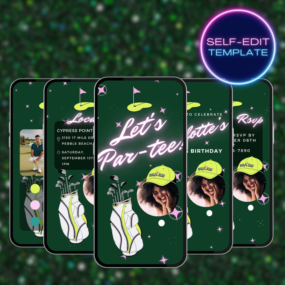 30th Golf Invitation Birthday Invite Editable Digital Invitation Bday ...