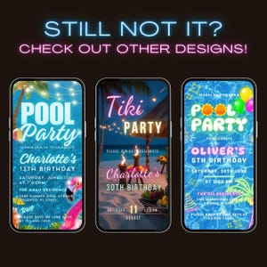 Teenage Swim Party Invite Girls 13th Birthday Pool Teen Swimming Bday ...