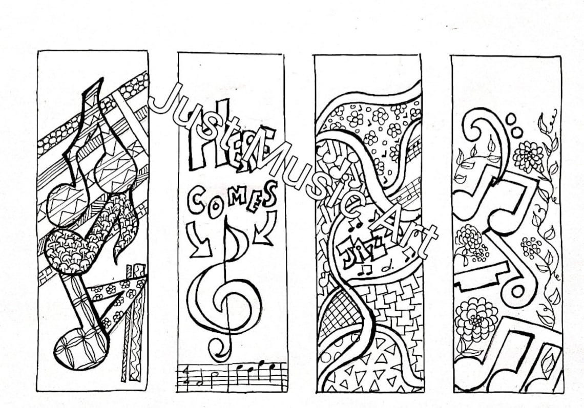 Buy Music Bookmarks for Coloring Online in India - Etsy