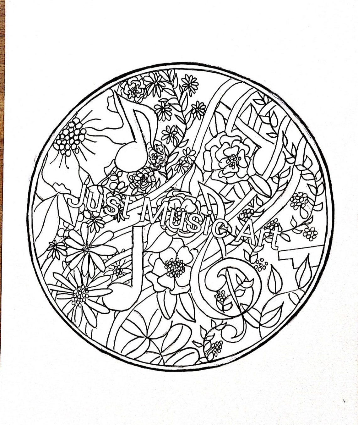 PRINTABLE COLORING PAGE Music Themed Pdf Jpeg - Etsy Canada