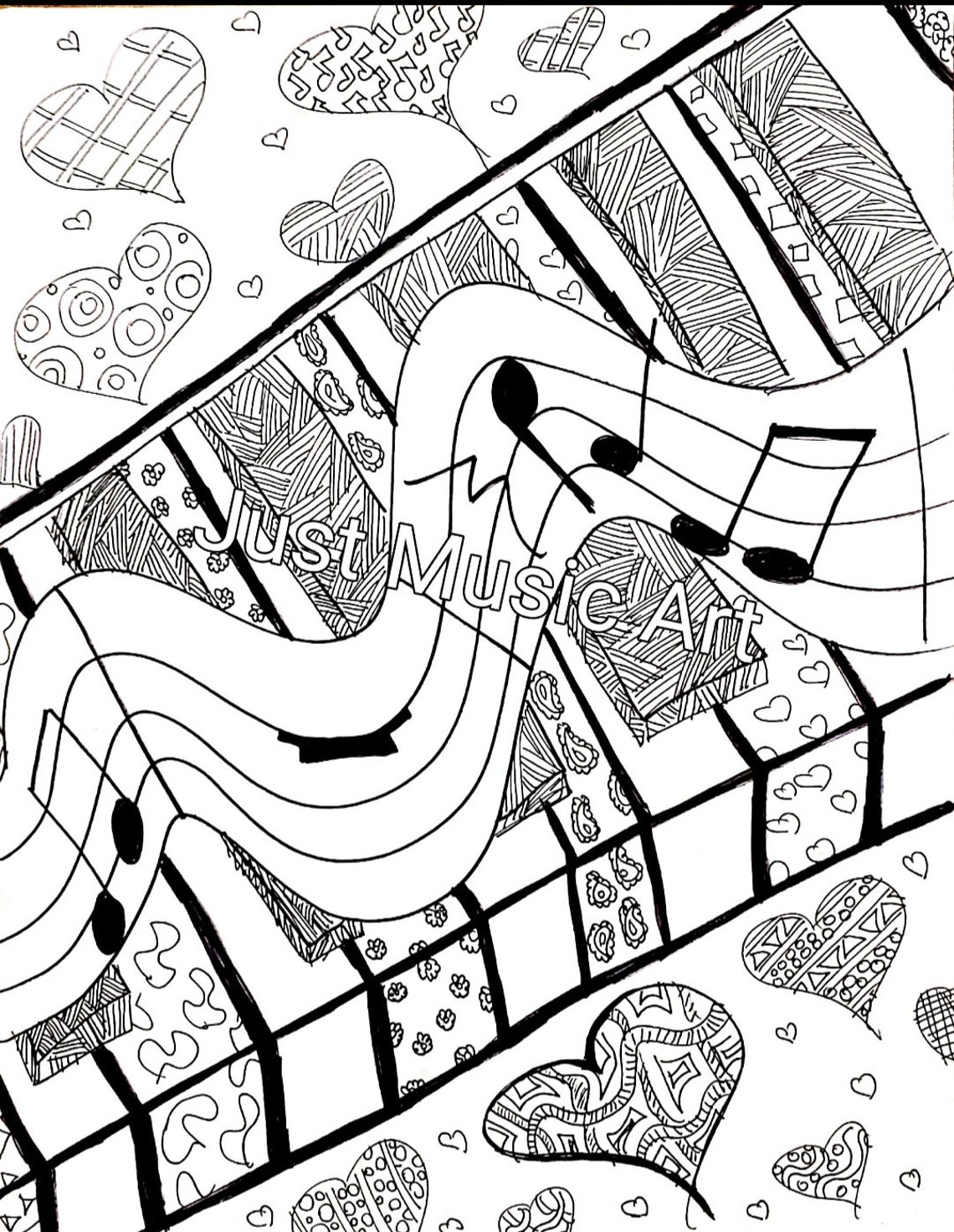 PRINTABLE COLORING PAGE Music Themed - Etsy Canada
