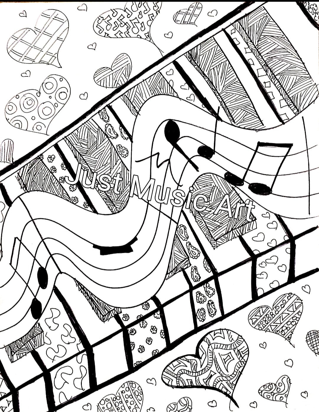 PRINTABLE COLORING PAGE Music Themed - Etsy Canada
