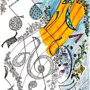 PRINTABLE COLORING PAGE Groovy Music - Etsy