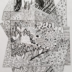 PRINTABLE COLORING PAGE Music Zentangle - Etsy