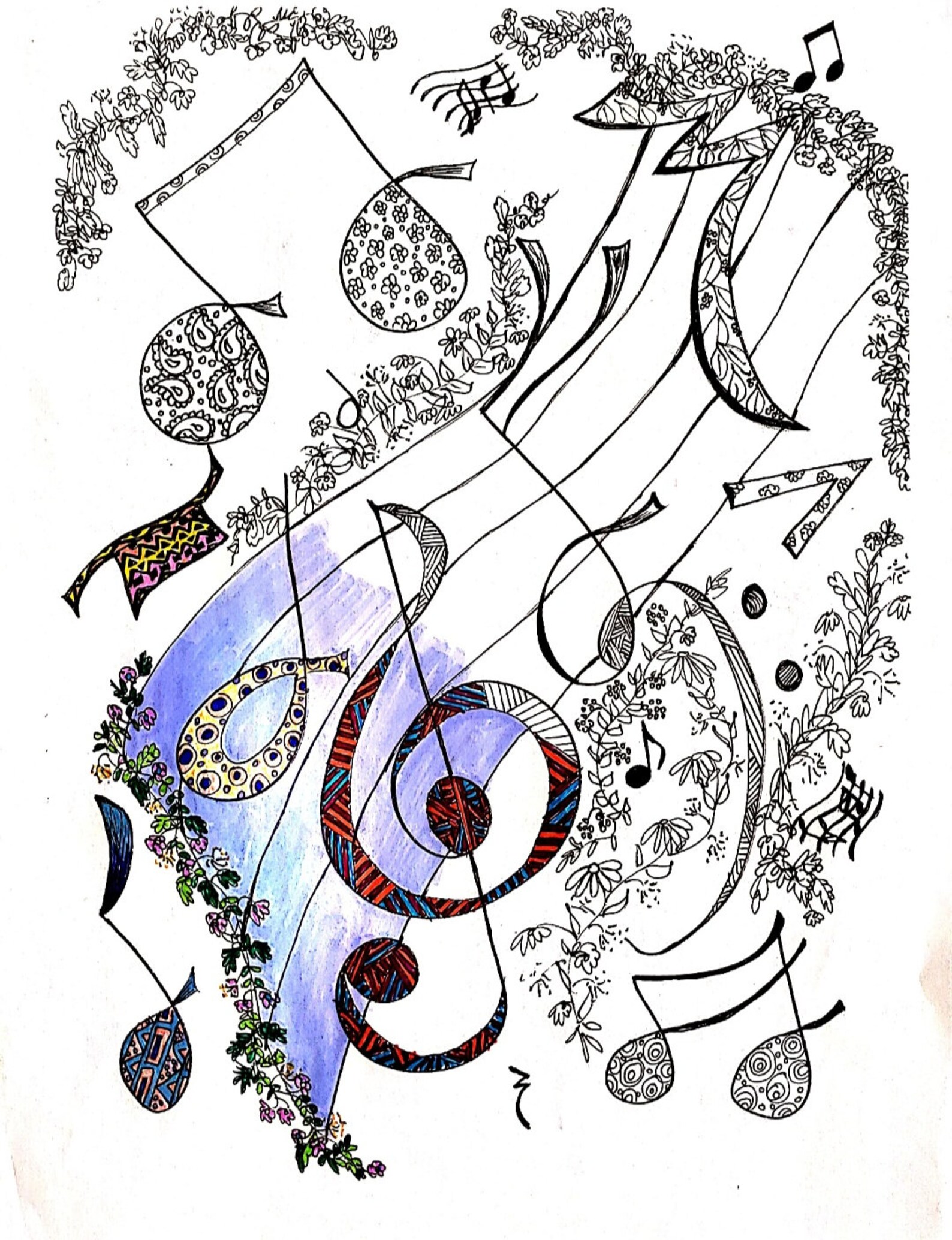 PRINTABLE COLORING PAGE Groovy Music - Etsy