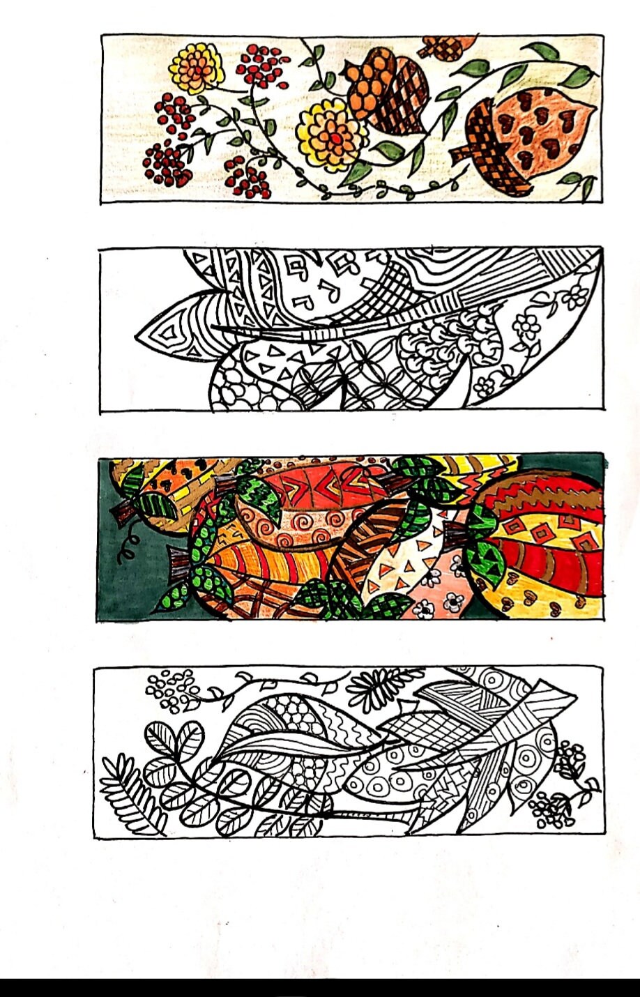 Printable Pumpkin and Fall Color Your Own Bookmark - Etsy