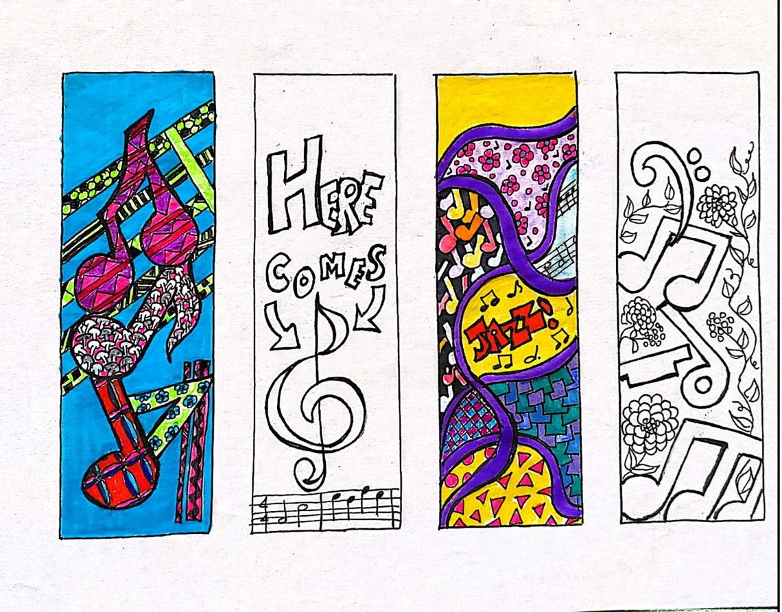 Buy Music Bookmarks for Coloring Online in India - Etsy