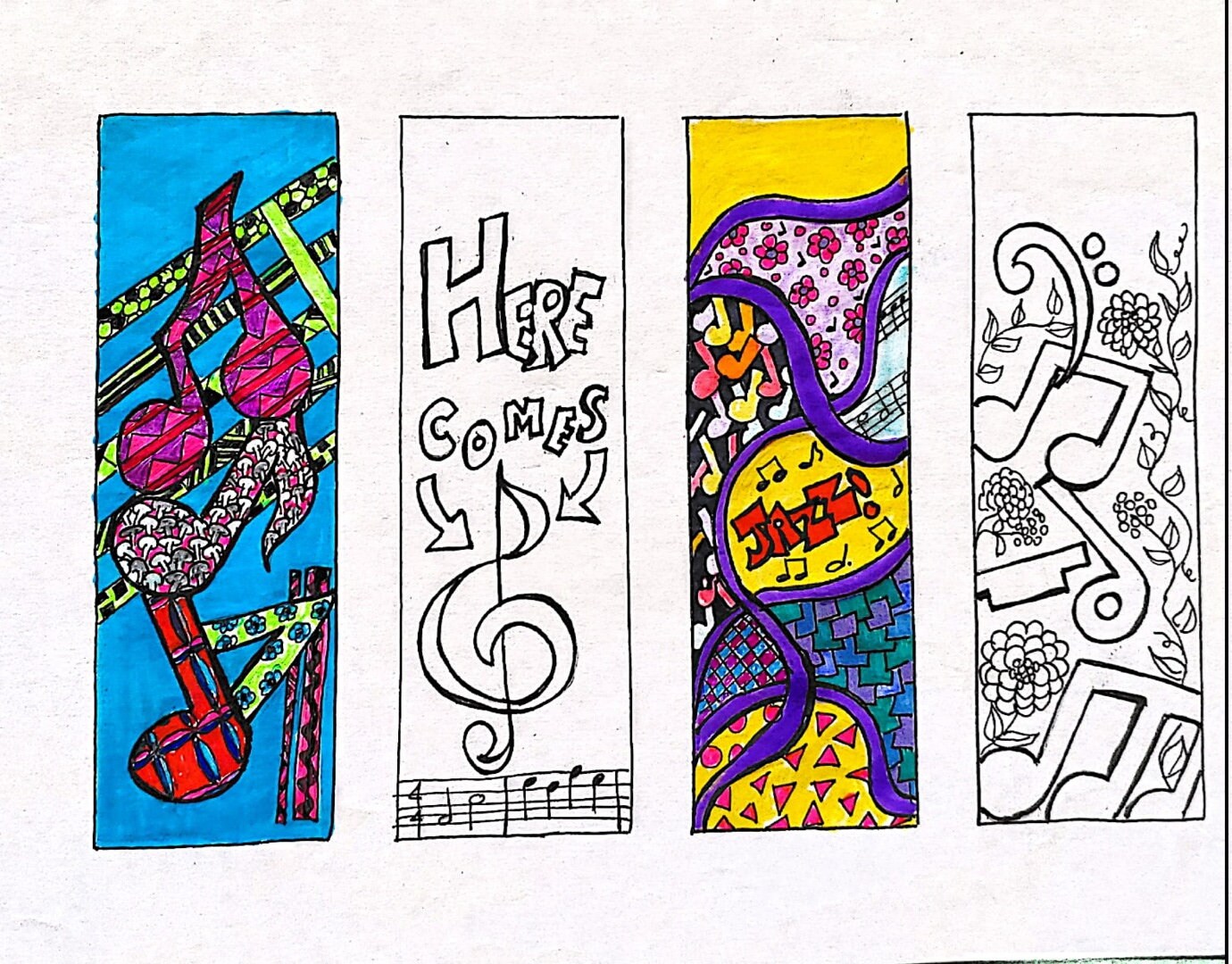 Buy Music Bookmarks for Coloring Online in India - Etsy