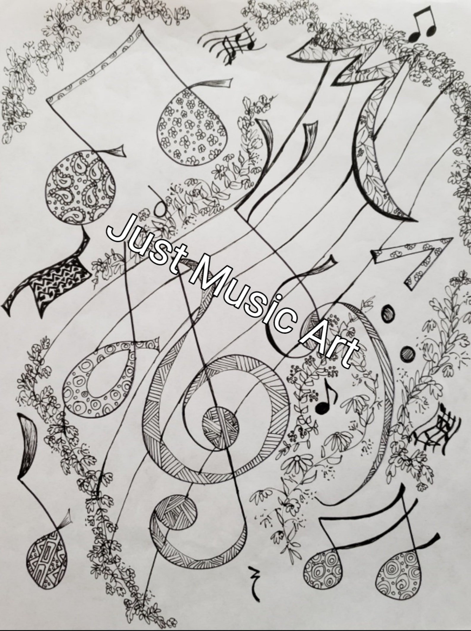 PRINTABLE COLORING PAGE Groovy Music - Etsy