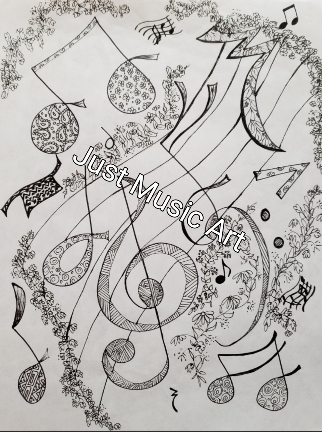 PRINTABLE COLORING PAGE Groovy Music - Etsy