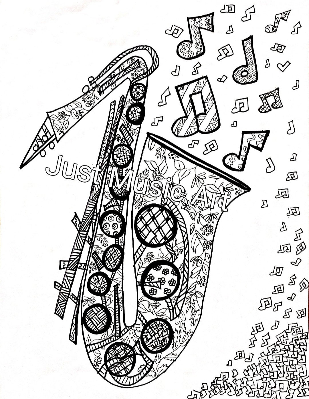 Saxophone Coloring Pages