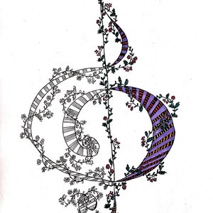 PRINTABLE COLORING PAGE Treble Clef - Etsy