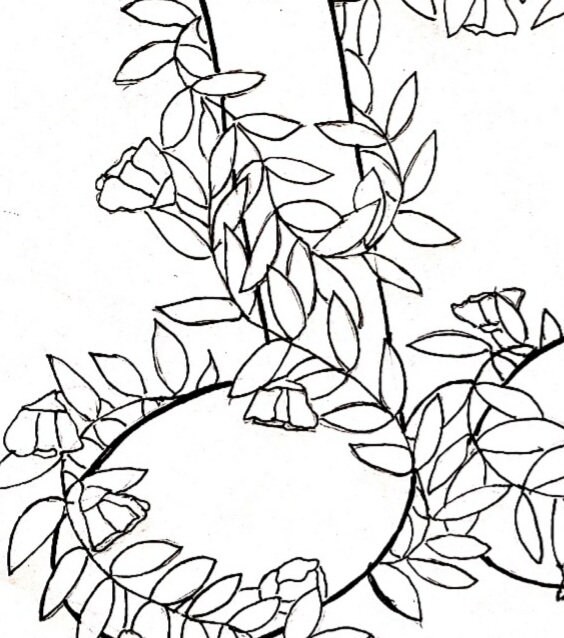 PRINTABLE COLORING PAGE Pdf Jpeg With Vines and Flowers - Etsy