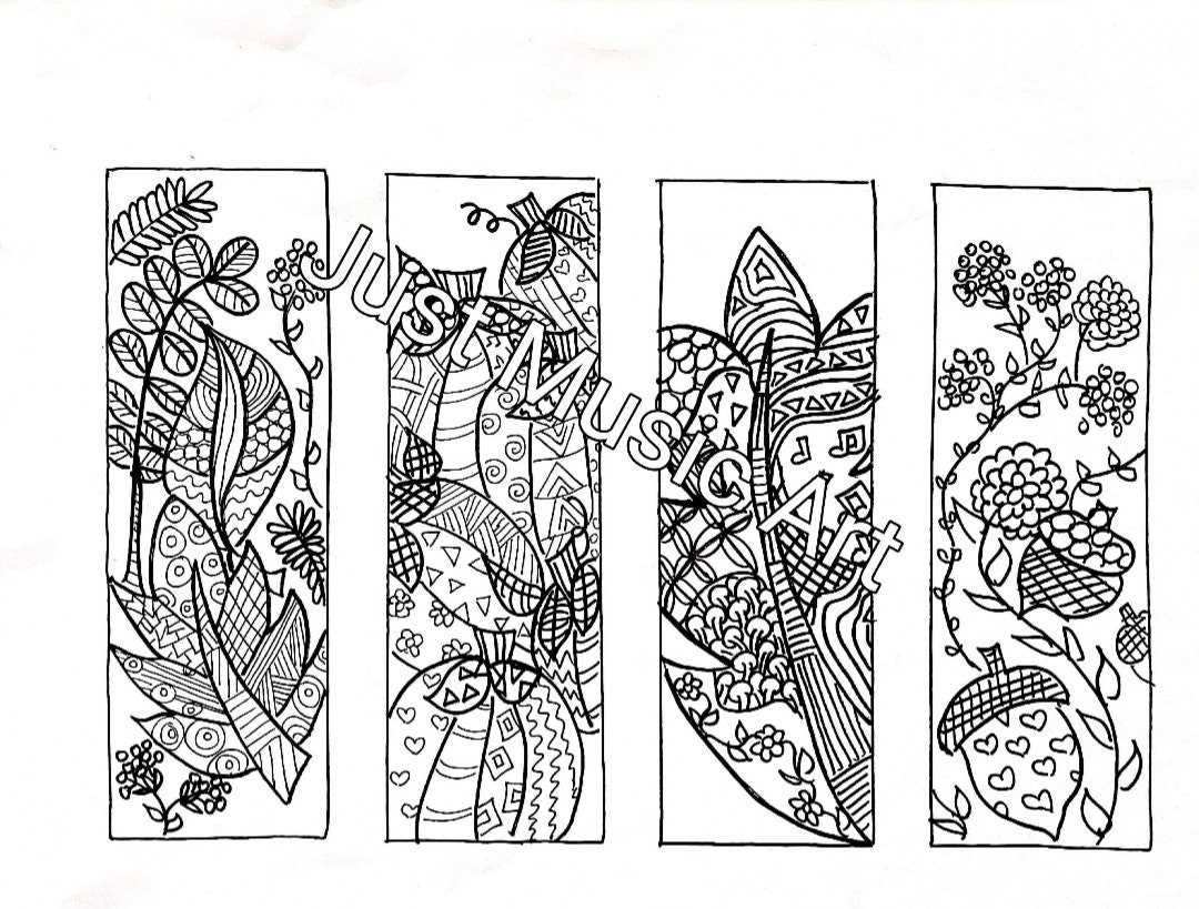 Printable Pumpkin and Fall Color Your Own Bookmark - Etsy