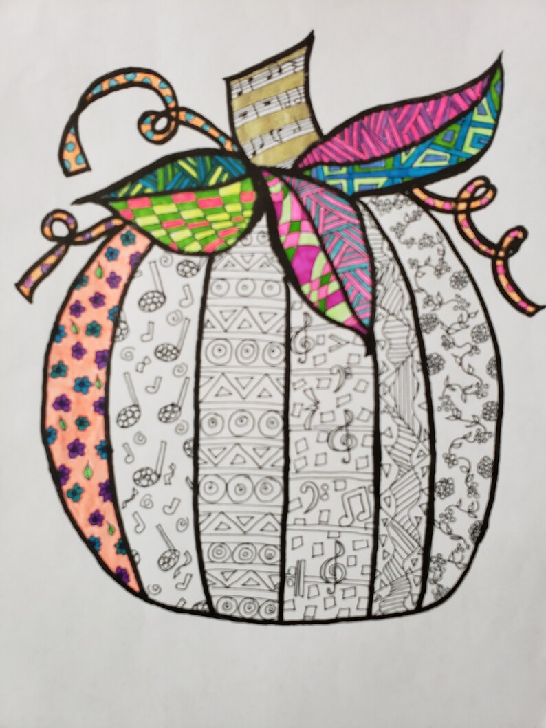 COLORING PAGE Halloween Color Your Own Pumpkin - Etsy