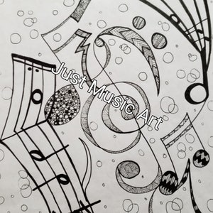 PRINTABLE COLORING PAGE Whimsical Music Zentangle - Etsy