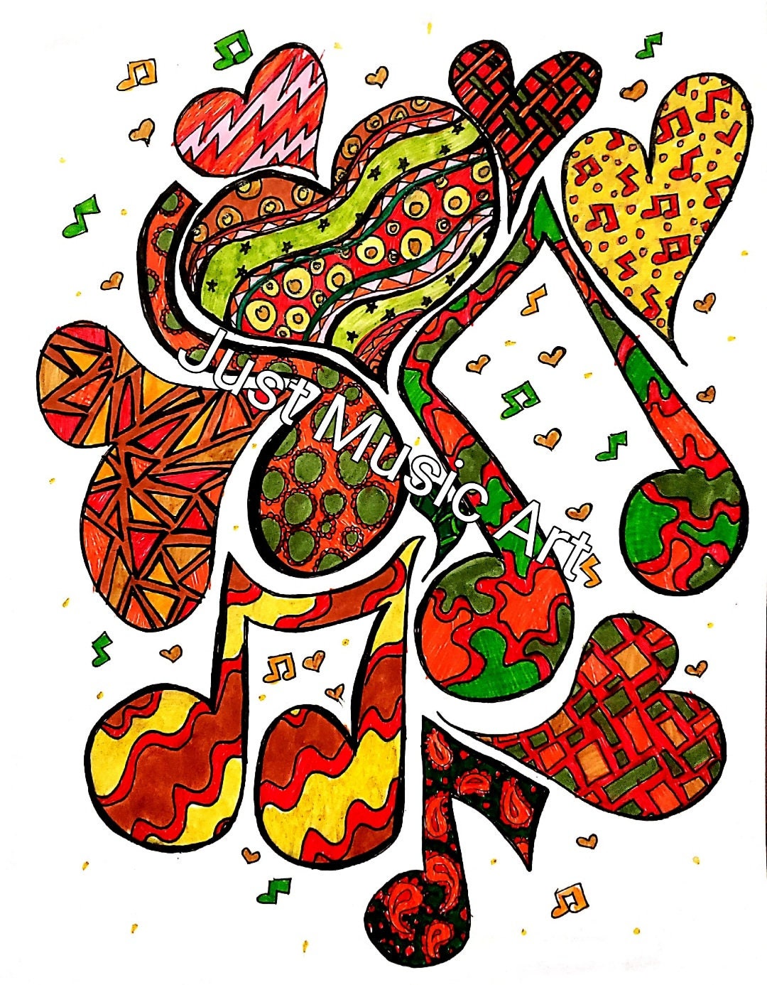 Buy INSTANT DOWNOAD Groovy Music Notes Online in India - Etsy