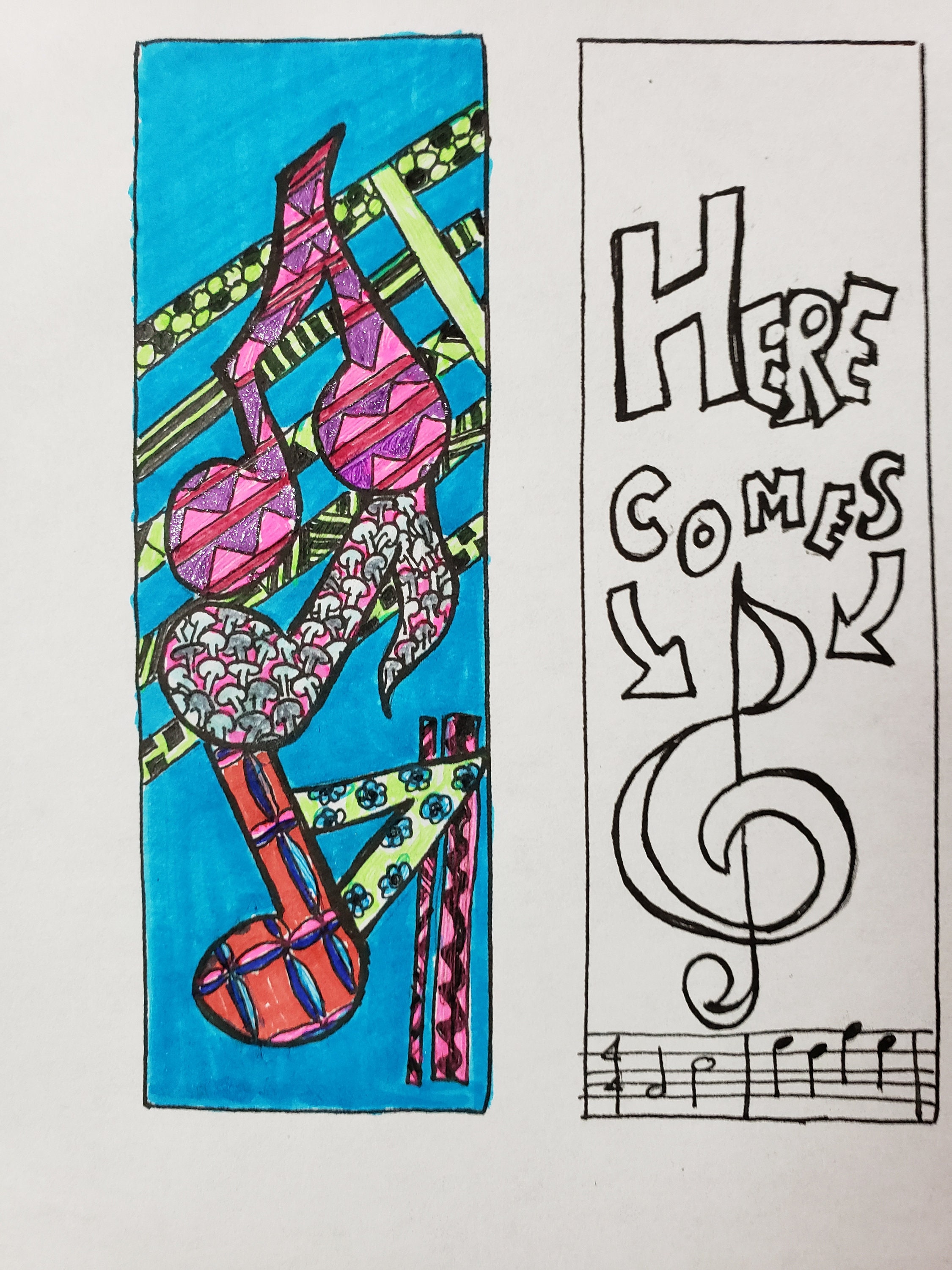 Buy Music Bookmarks for Coloring Online in India - Etsy