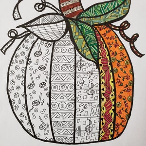 COLORING PAGE Halloween Color Your Own Pumpkin - Etsy