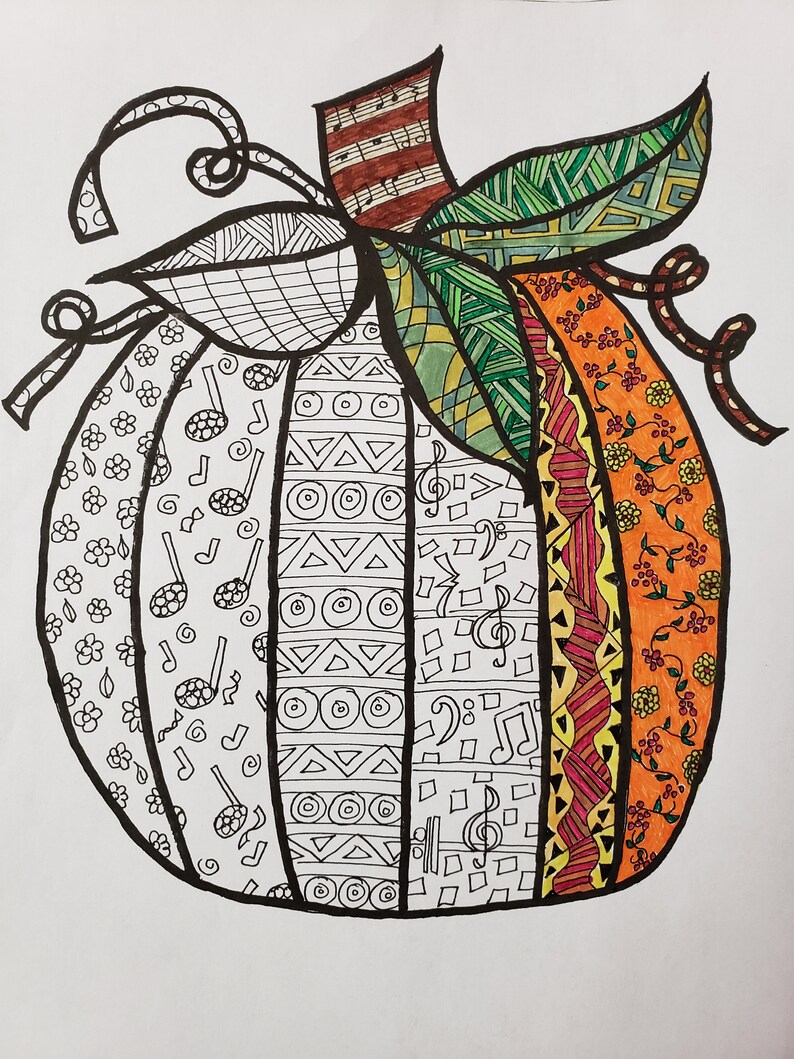 COLORING PAGE Halloween Color Your Own Pumpkin - Etsy