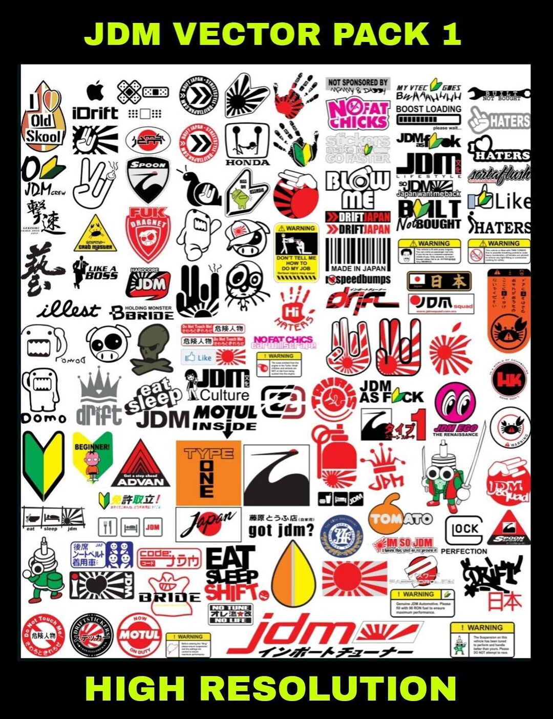 JDM Racing Vector Pack 1 Humour Vinyl Stickers Cameo for Car Trucks - Etsy Canada