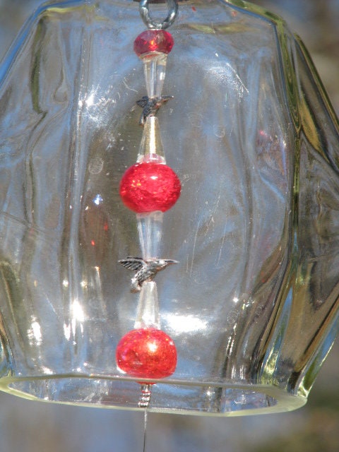 Unique diamond shaped bottle wind chime, fancy crystal beads ...