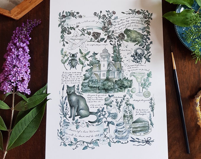 Practical Magic Inspired Illustrated Journal Page Giclee Art | Etsy