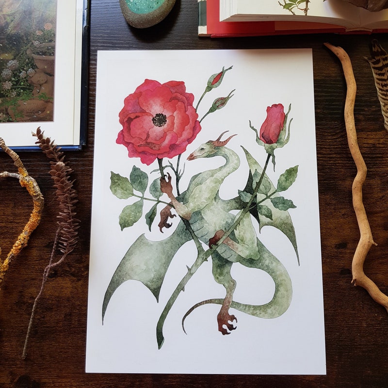 Dragon Original Drawing - Etsy UK