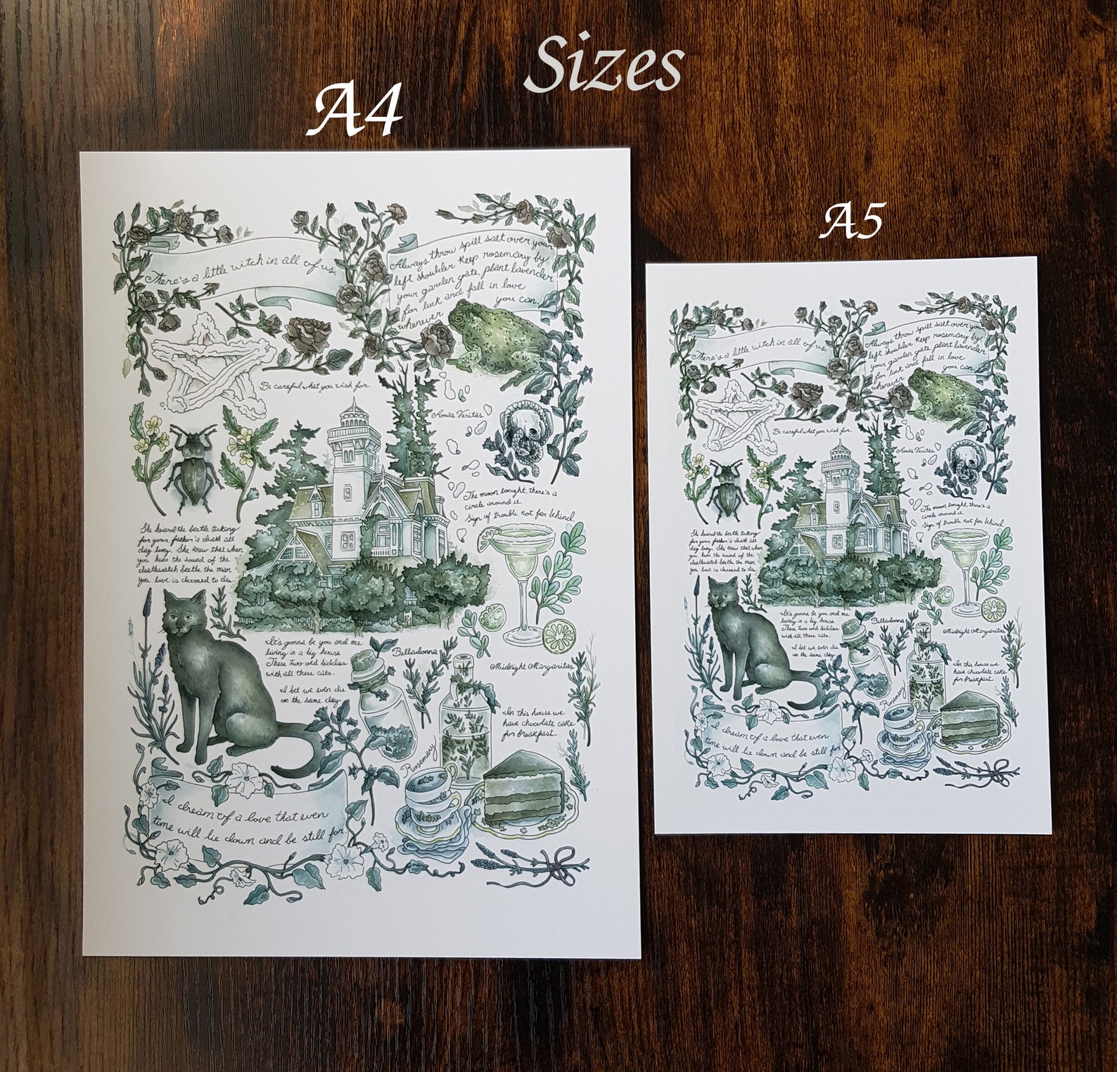 Practical Magic Inspired Illustrated Journal Page Giclee Art - Etsy UK