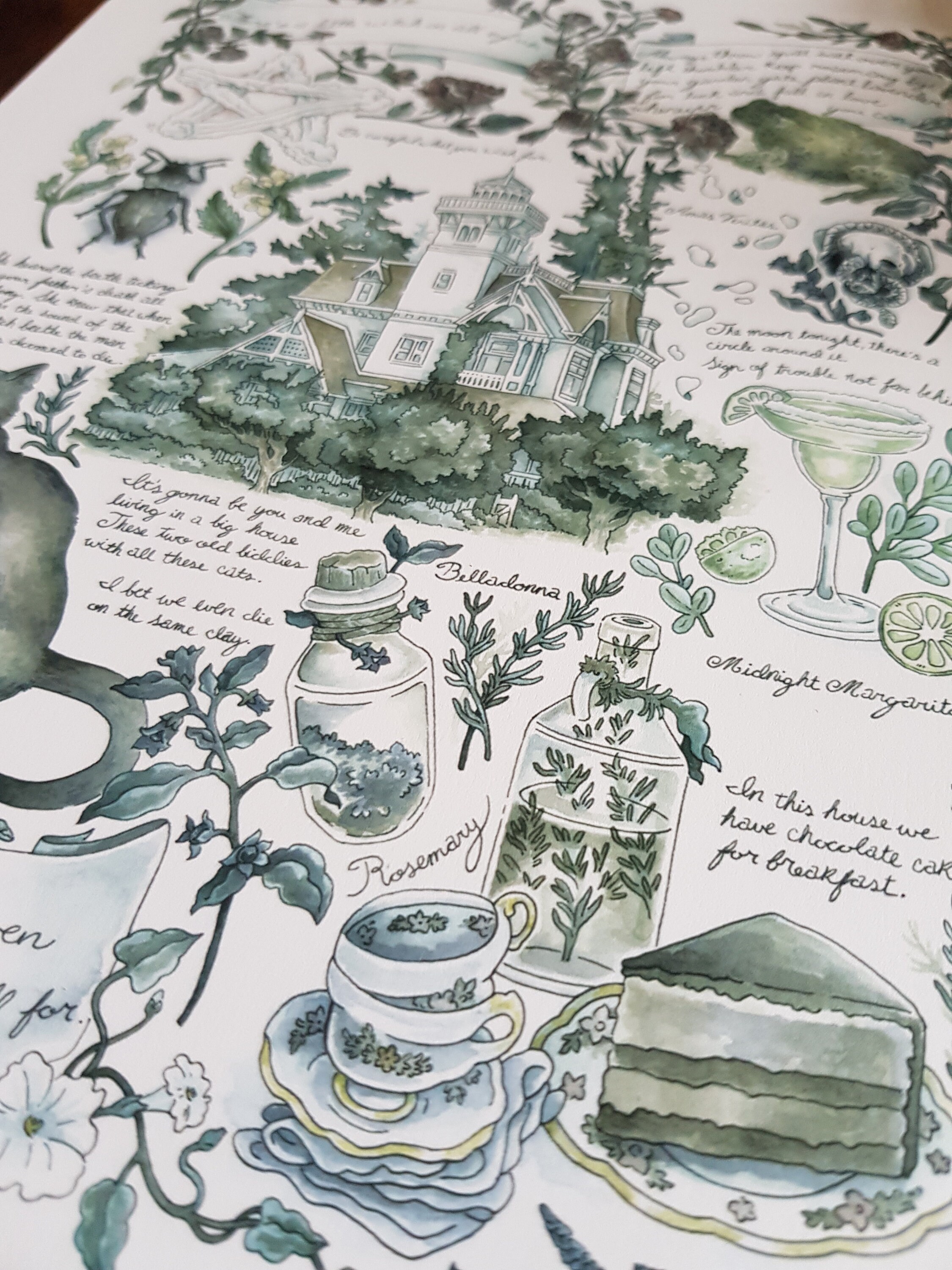 Practical Magic Inspired Illustrated Journal Page Giclee Art | Etsy