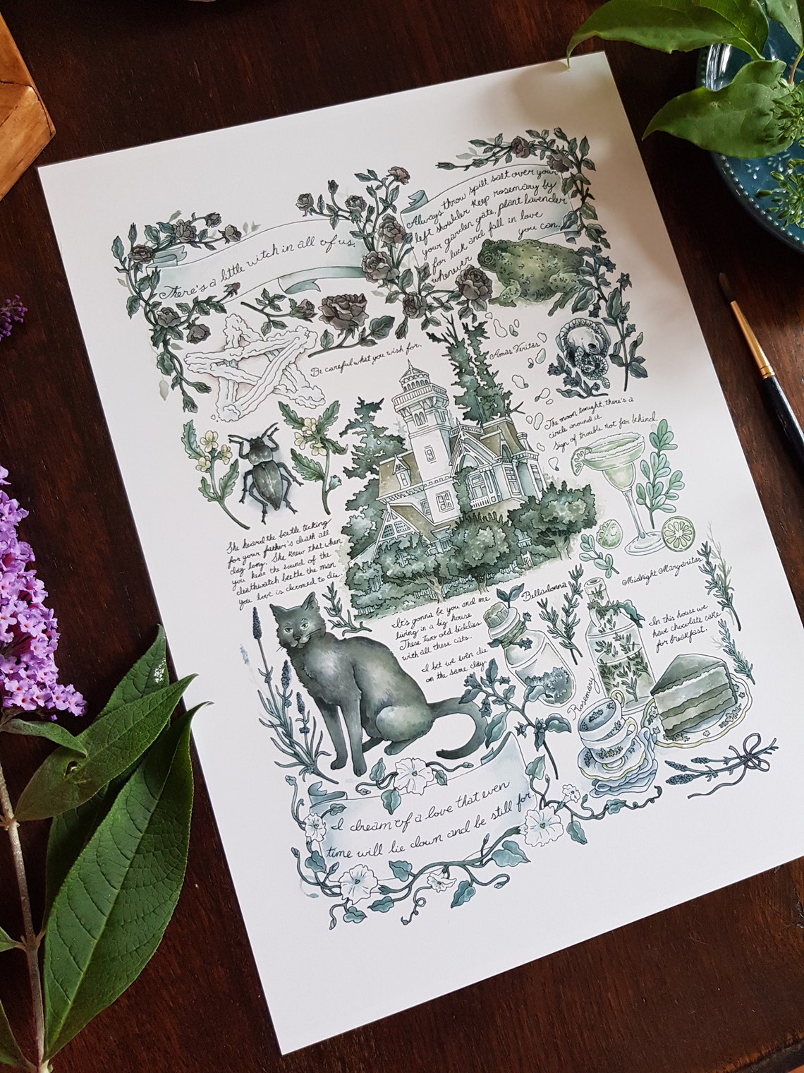 Practical Magic Inspired Illustrated Journal Page Giclee Art - Etsy ...