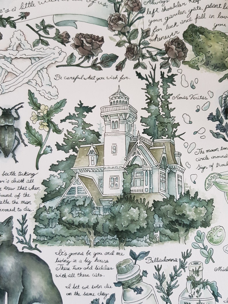 Practical Magic Inspired Illustrated Journal Page Giclee Art - Etsy ...