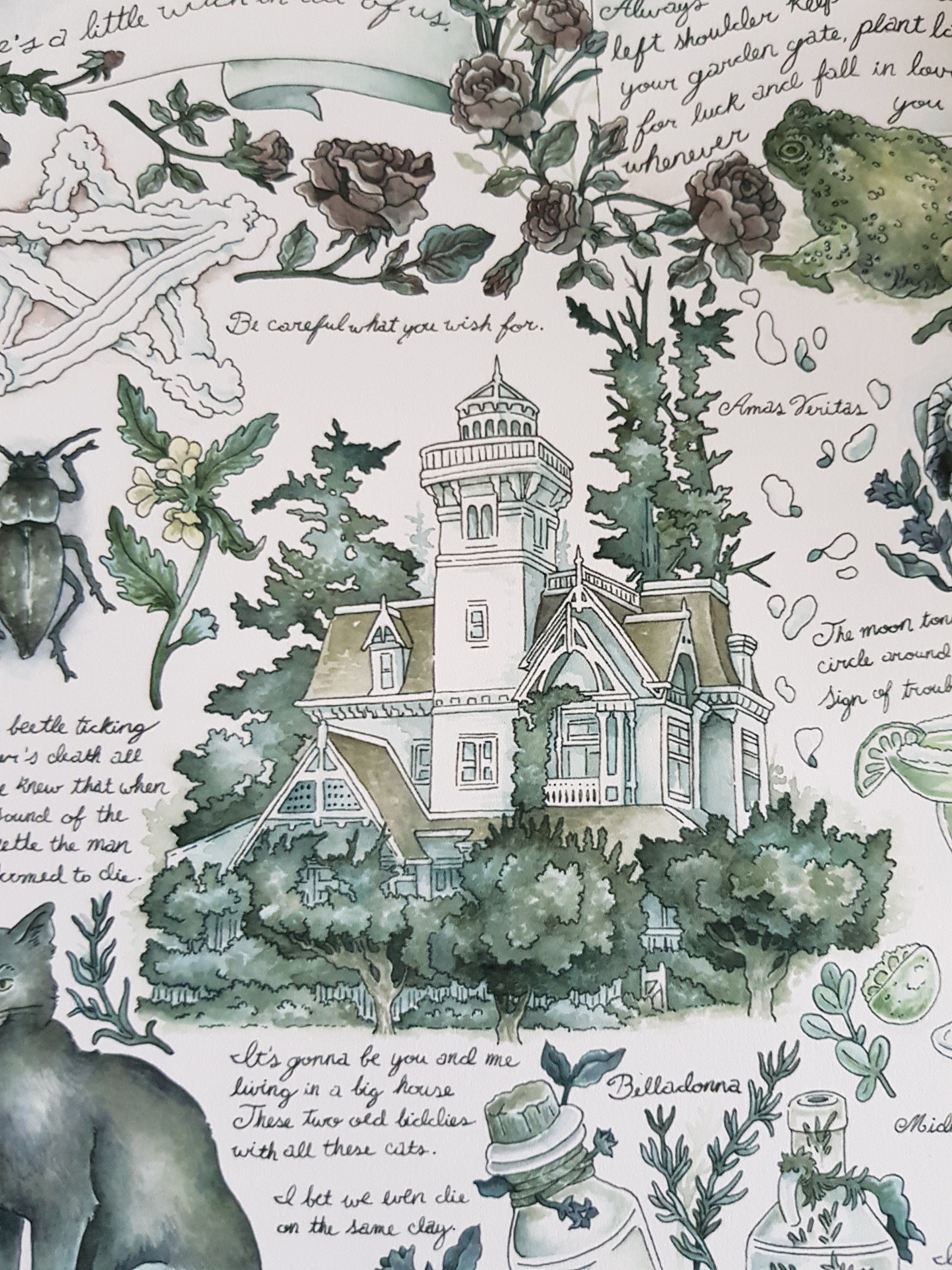 Practical Magic Inspired Illustrated Journal Page Giclee Art - Etsy ...