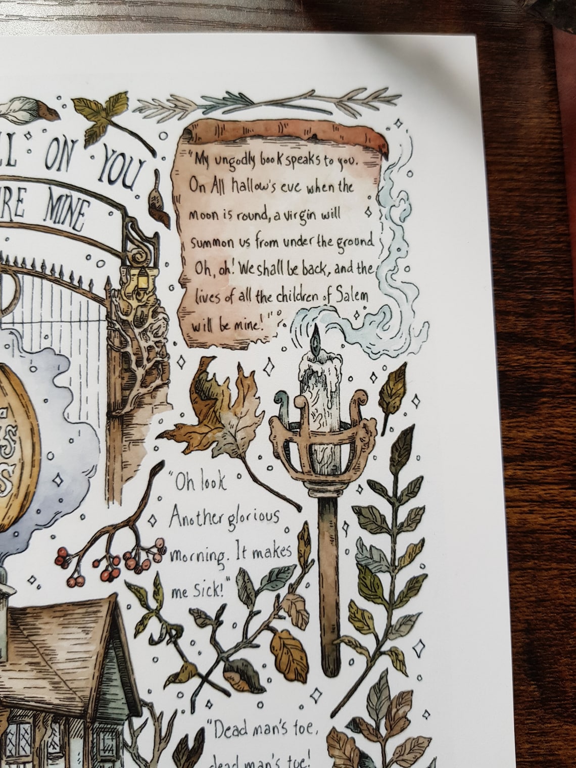 Hocus Pocus Inspired Illustrated Journal Page Witches Giclee - Etsy