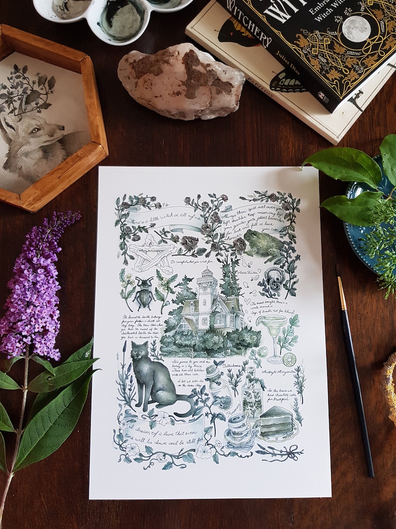 Practical Magic Inspired Illustrated Journal Page Giclee Art - Etsy ...