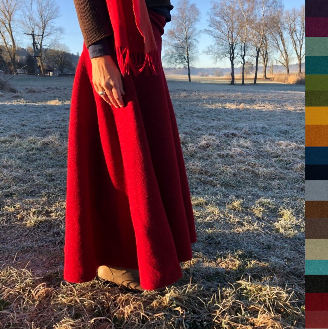 ERDENMUTTER High-quality Walk Skirt Made of Merino Walk or Wool Walk, a ...