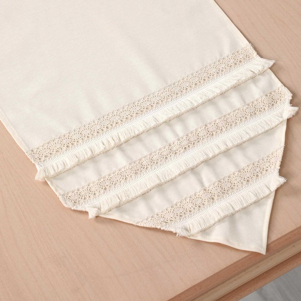 Cream Table Runner - Etsy