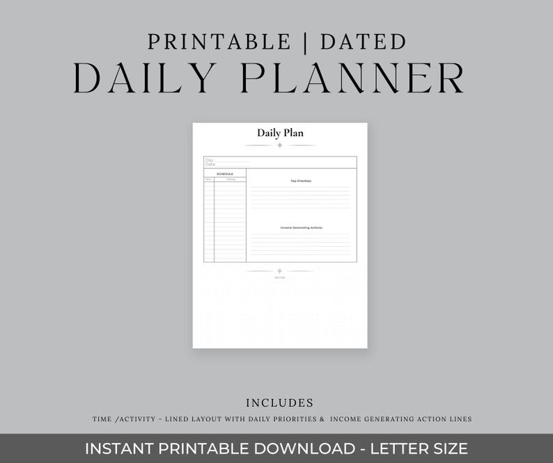 2026 Printable Planner | Dated Daily Weekly Monthly Planner | Minimal ...