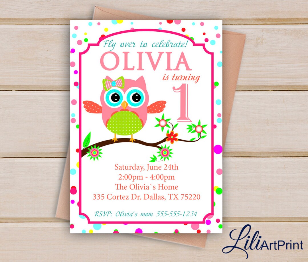 Owl Invitation Owl Birthday Invitation Owl Invite Owl - Etsy