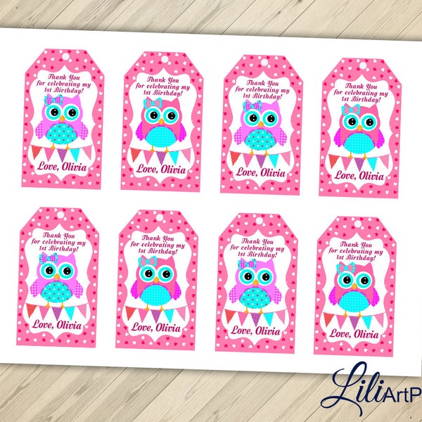 Owl Favor Tags - Etsy