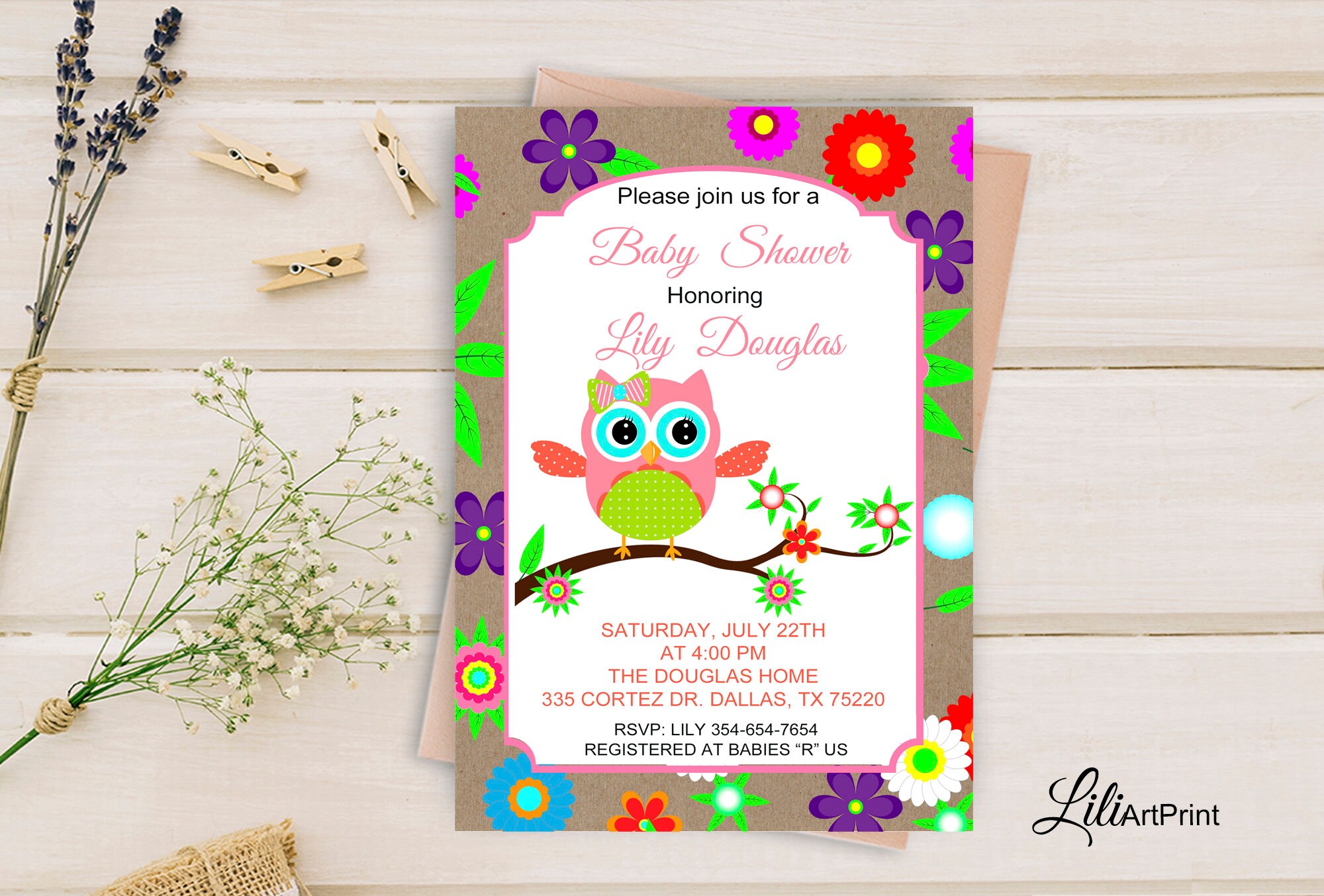 Owl Baby Shower Invitation Printable Baby Shower Owl Baby - Etsy