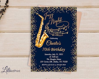 Jazz Birthday Invitation - Etsy