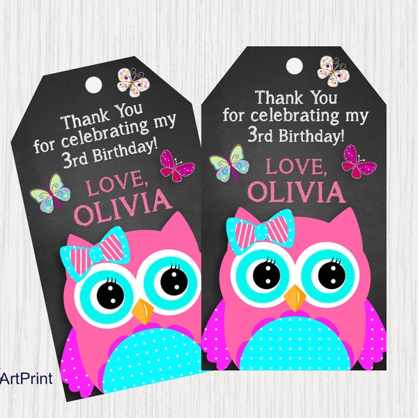Owl Favor Tags - Etsy