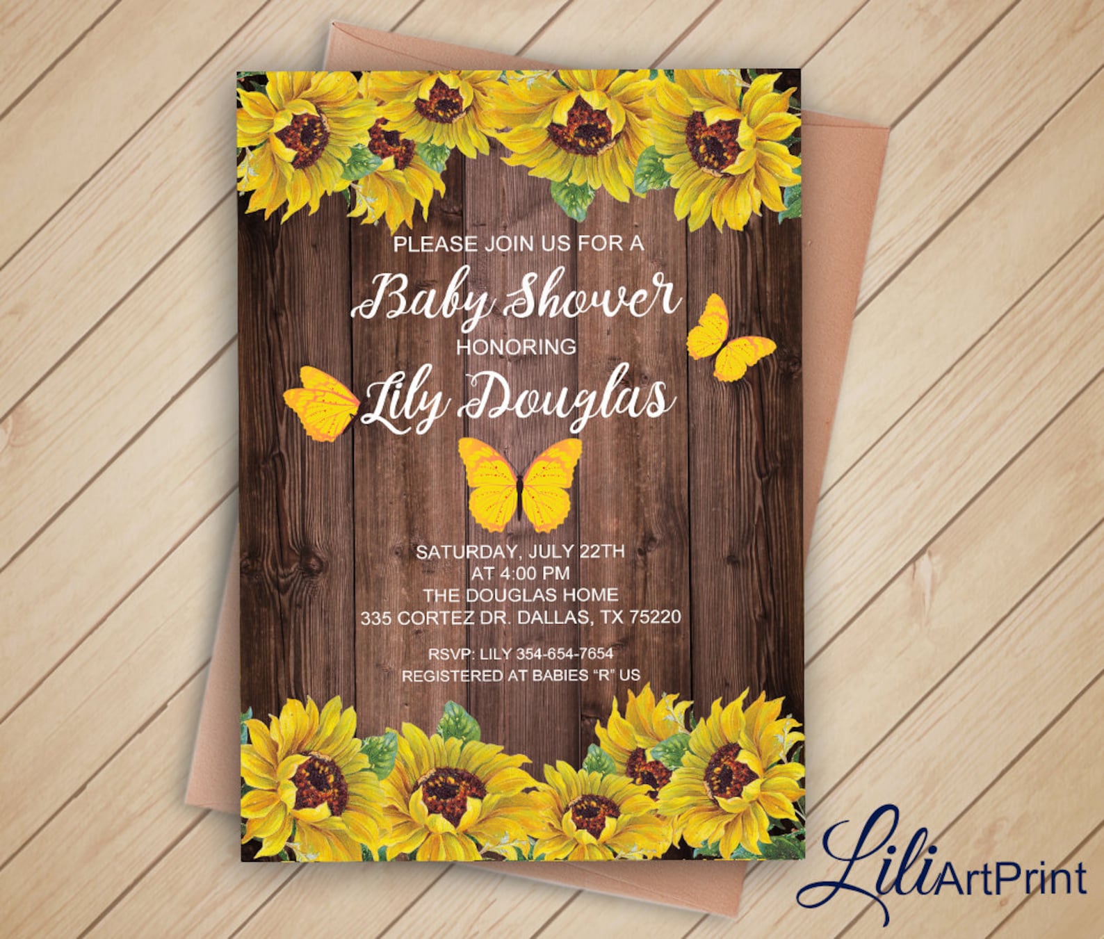 Sunflower Baby Shower Invitation Printable Baby Shower | Etsy