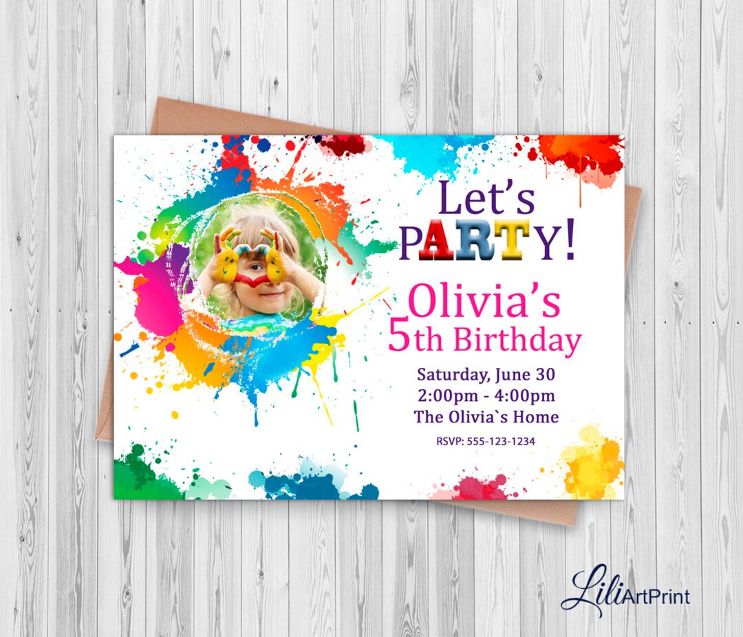 Art Party Invitation, Art Party Birthday Invitation, Art Party Invite ...