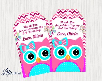 Owl Favor Tags | Etsy
