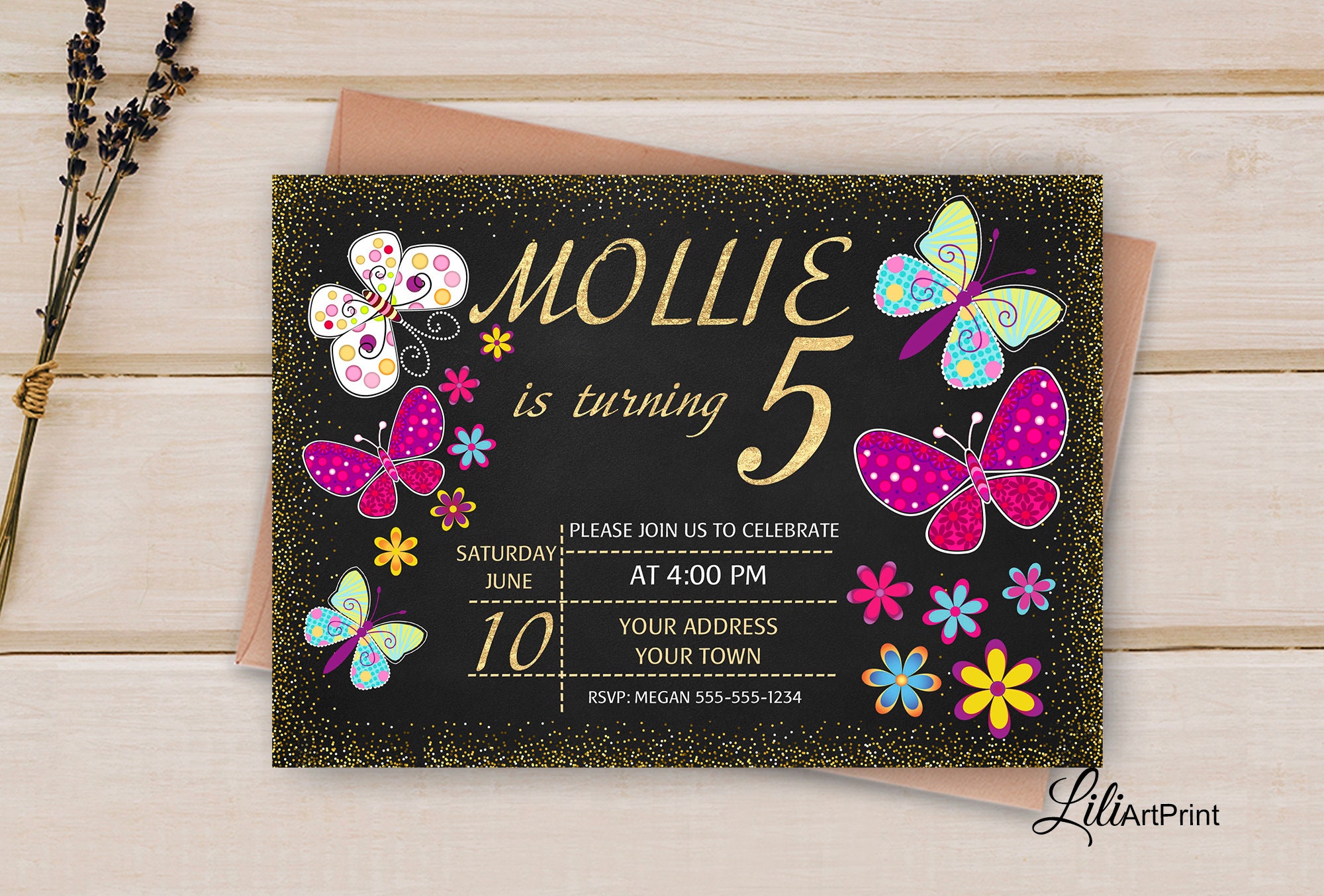 Invitación de mariposa, Invitación de cumpleaños de mariposas ...