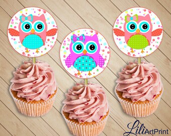 Owl Cupcake Toppers - Etsy